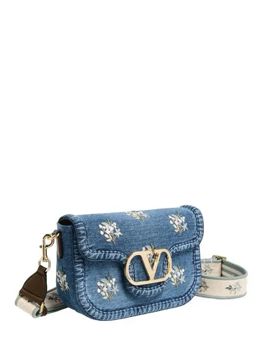 Valentino Garavani Alltime Denim Shoulder Bag - Blue Multi