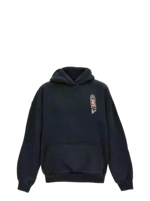 Rhude Logo-print Cotton Hoodie - Blue