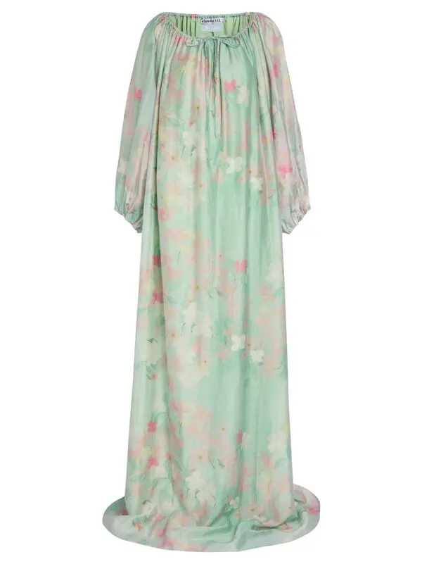 Bernadette Floral-print Woven Maxi Dress - Mint