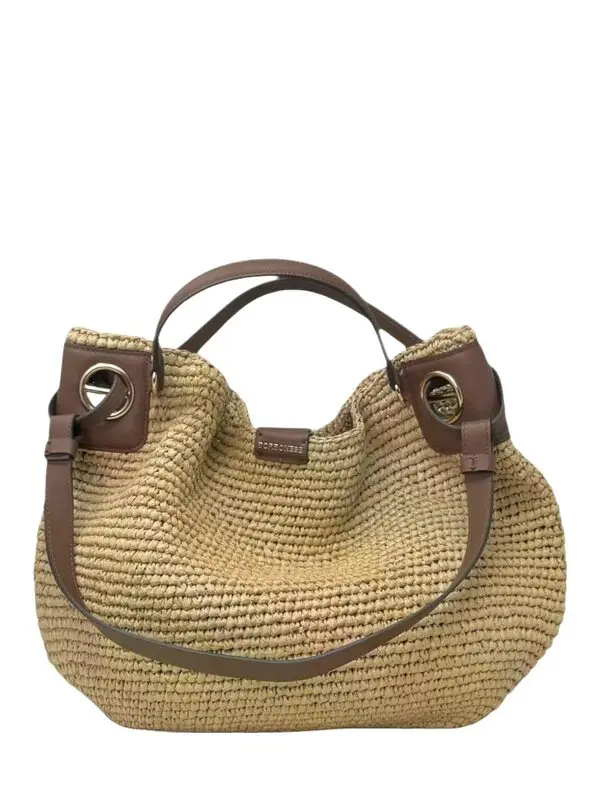 Borbonese Large London Woven Shoulder Bag - Neutrals