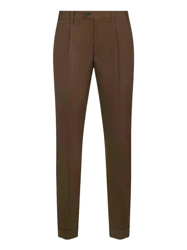 DEVORE INCIPIT Pleated Turn-up Trousers - Brown