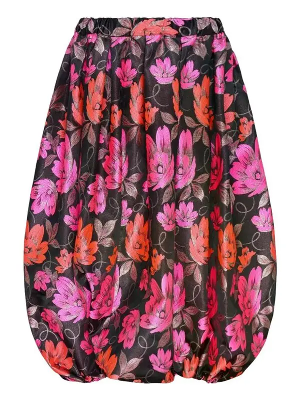 Comme Des Garçons Floral-jacquard Balloon Trousers - Black