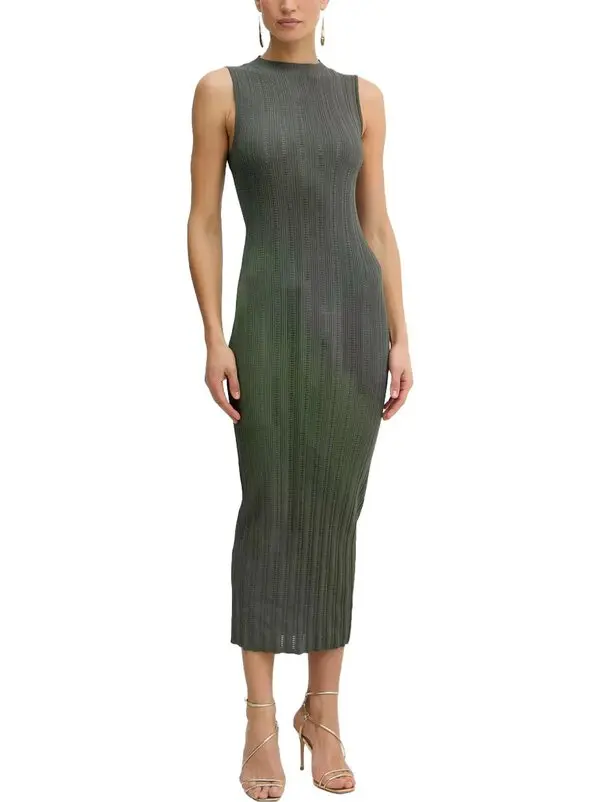 TWINSET Ribbed-knit Sleeveless Dress - Grey