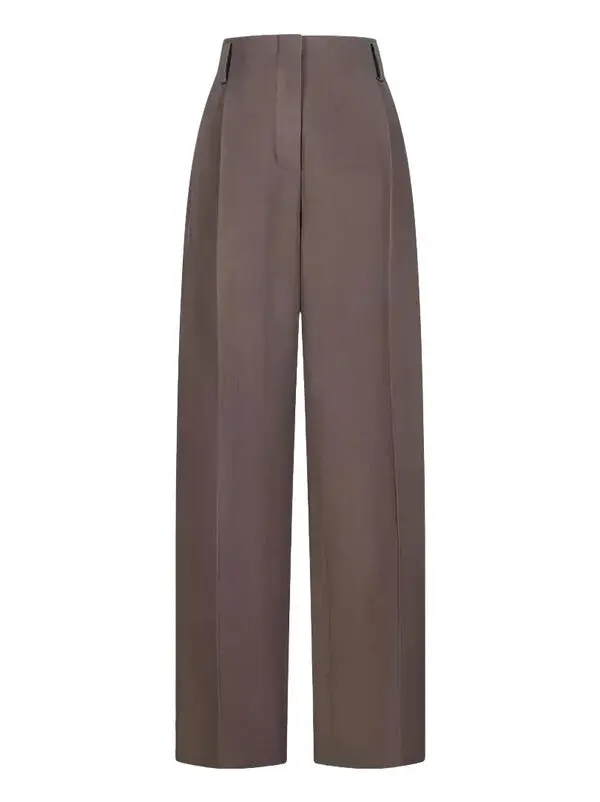 Magda Butrym Pleated Wide Leg Trousers - Brown