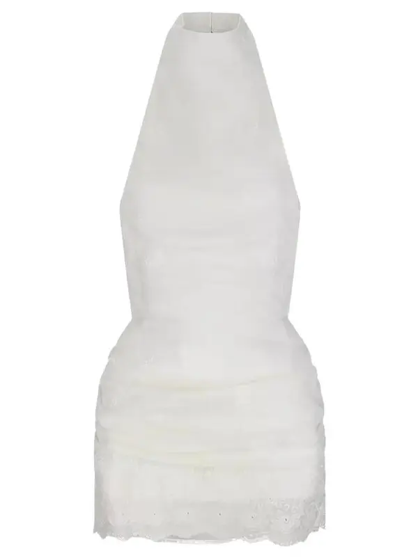 Magda Butrym Embroidered Halterneck Dress - White