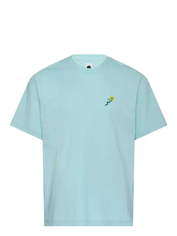 VOWELS Floral-embroidered T-shirt - Blue