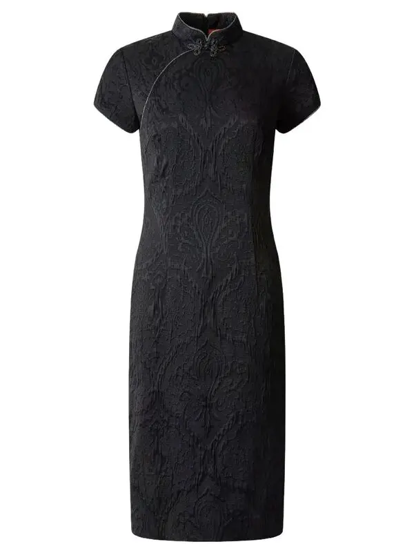 Shanghai Tang Tang Qipao Midi Dress - Black