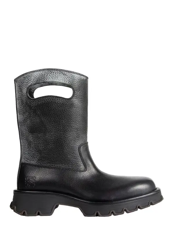 Loewe Bobby Cut-out Leather Boots - Black