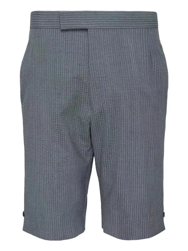 Thom Browne Side-slit Pinstriped Shorts - Grey