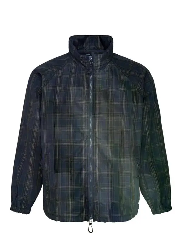 Comme Des Garçons Check-pattern Zip-up Jacket - Blue