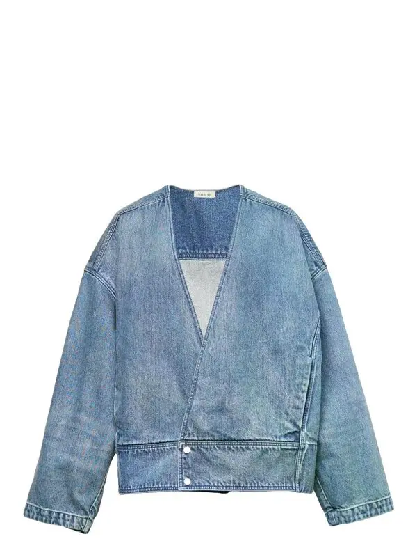 Fear Of God Lapelless Denim Jacket - Blue
