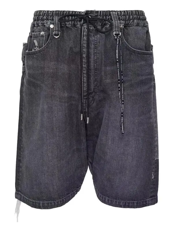 MASTERMIND WORLD Distressed Denim Shorts - Black