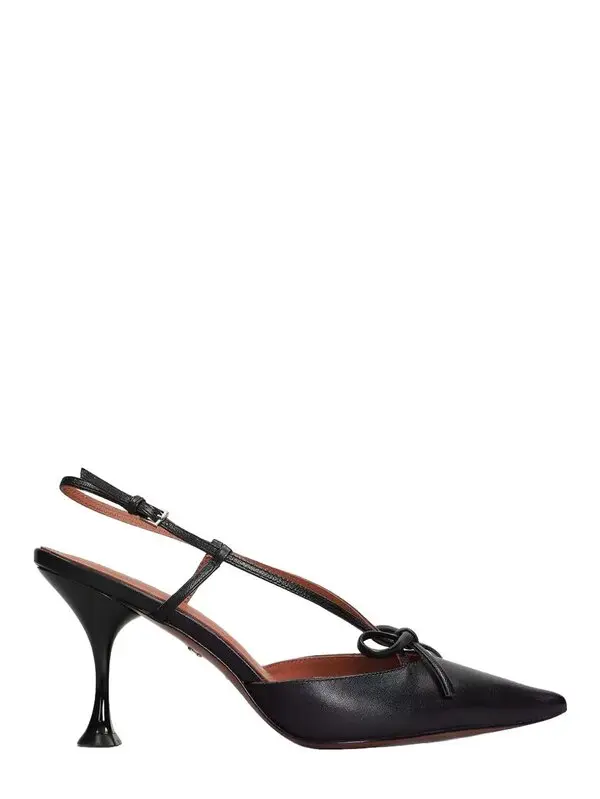 Lola Cruz Audrey Bow-detail Slingback Pumps - Black