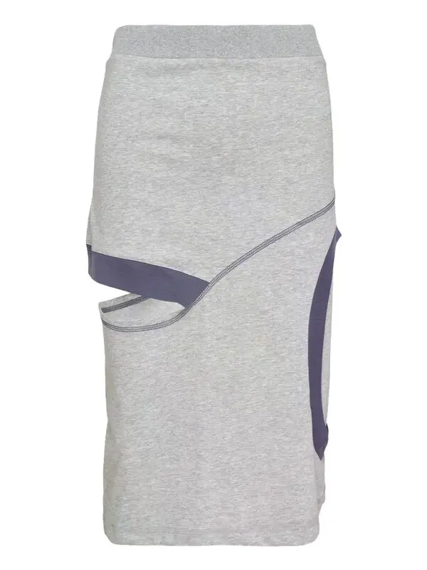 OPEN YY Colour-block Cutout Skirt - Grey