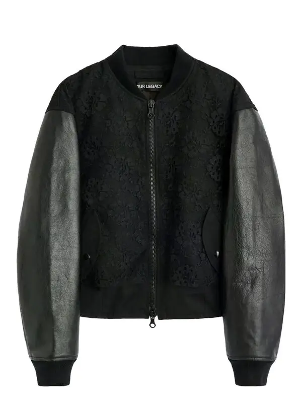 Our Legacy Stage Lace-panelled Bomber Jacket - Black
