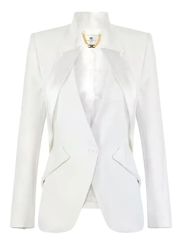 Elisabetta Franchi Satin-lapel Jacket - White