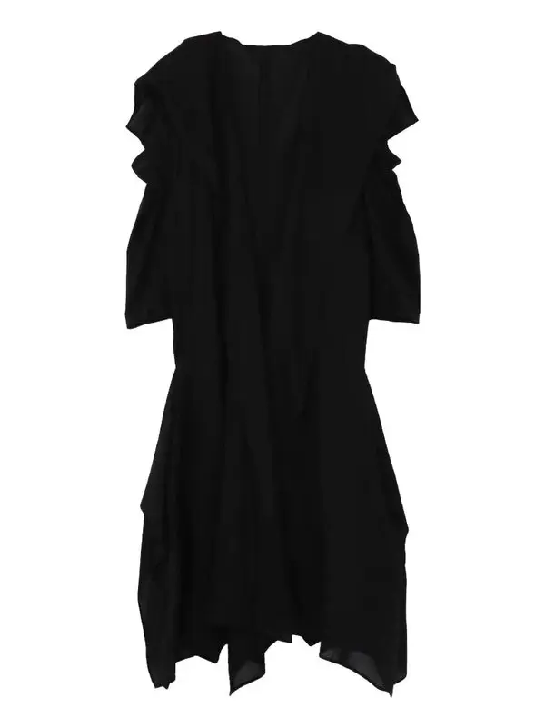 Yohji Yamamoto Draped Asymmetric-hem Coat - Black