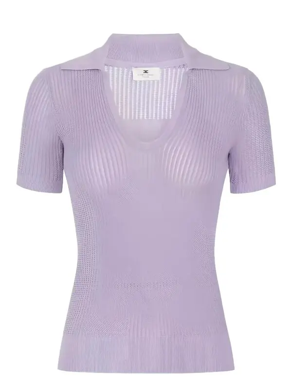 Elisabetta Franchi Ribbed-knit Top - Purple