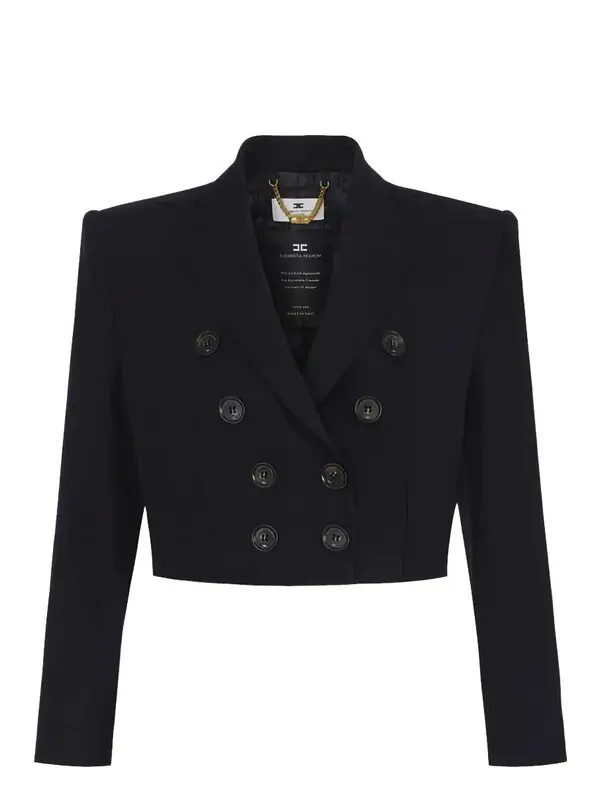 Elisabetta Franchi Double-breasted Jacket - Black