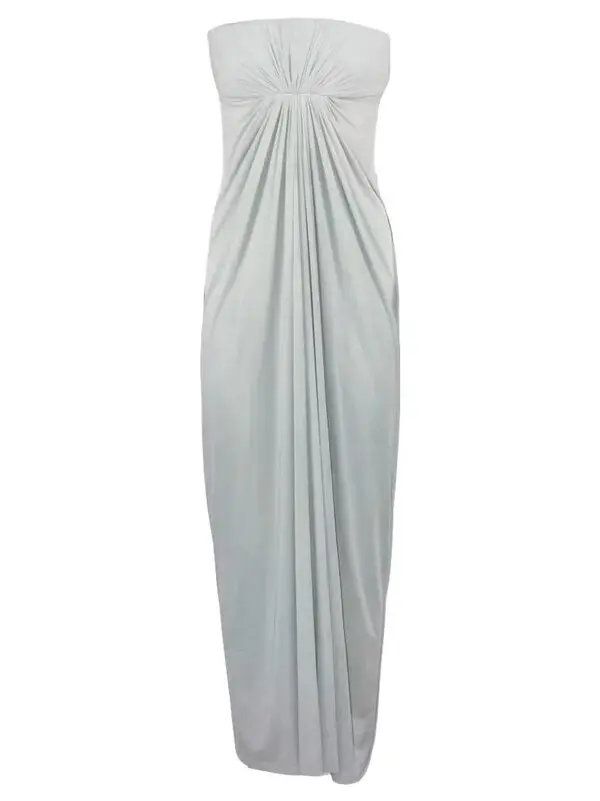 Alberta Ferretti Draped Strapless Dress - Grey