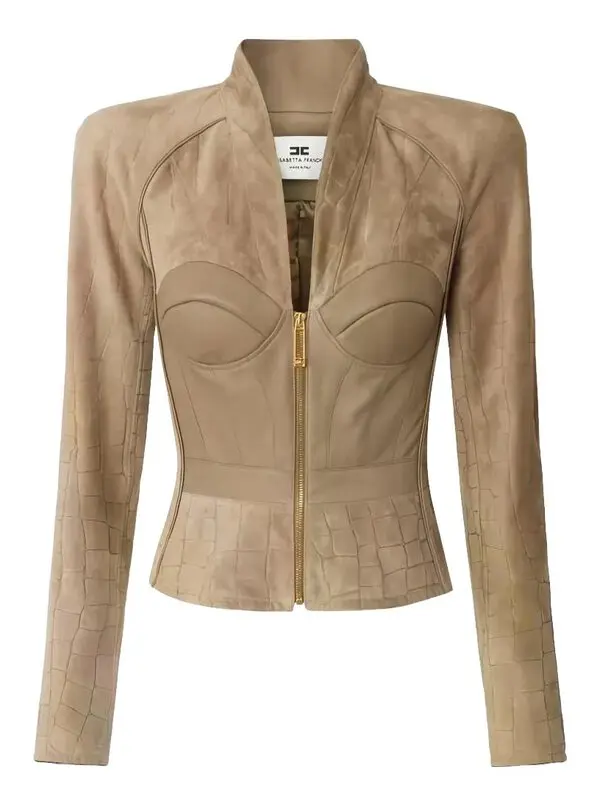 Elisabetta Franchi Suede Jacket - Brown