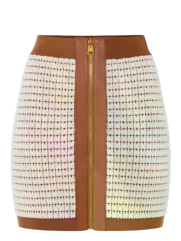 Elisabetta Franchi Zip-up Mini Skirt - Neutrals