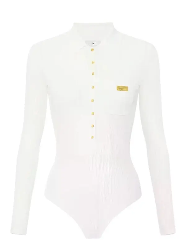 Elisabetta Franchi Micro-braided Knit Bodysuit - White