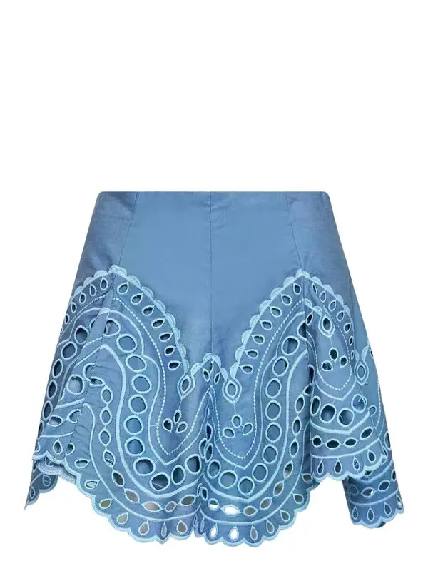 Charo Ruiz Ibiza Dune Broderie-anglaise Shorts - Blue