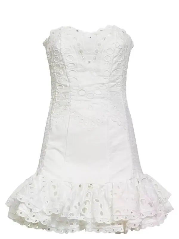 Charo Ruiz Ibiza Santy Broderie-anglaise Mini Dress - White