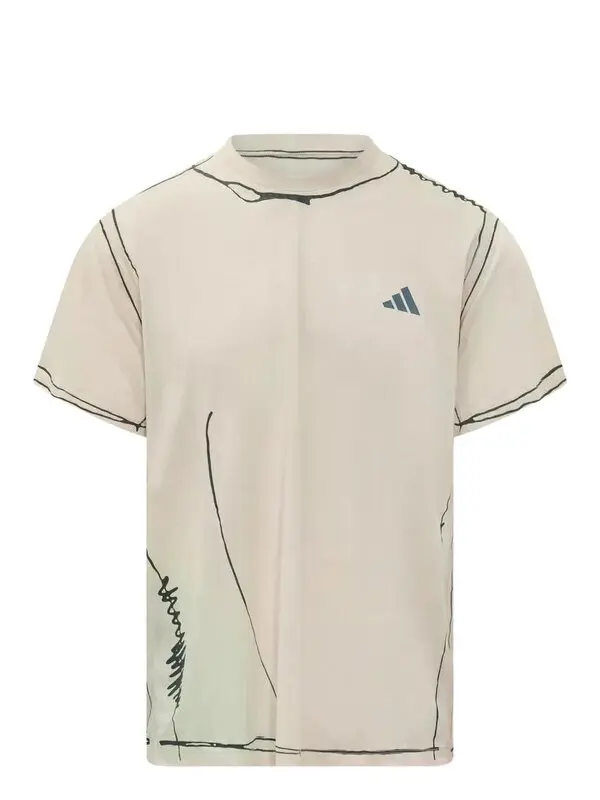 Adidas Adi365 Sketch-print Logo-print T-shirt - Neutrals