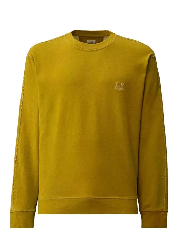C.P. COMPANY Raw-edge Logo-embroidered Sweater - Yellow