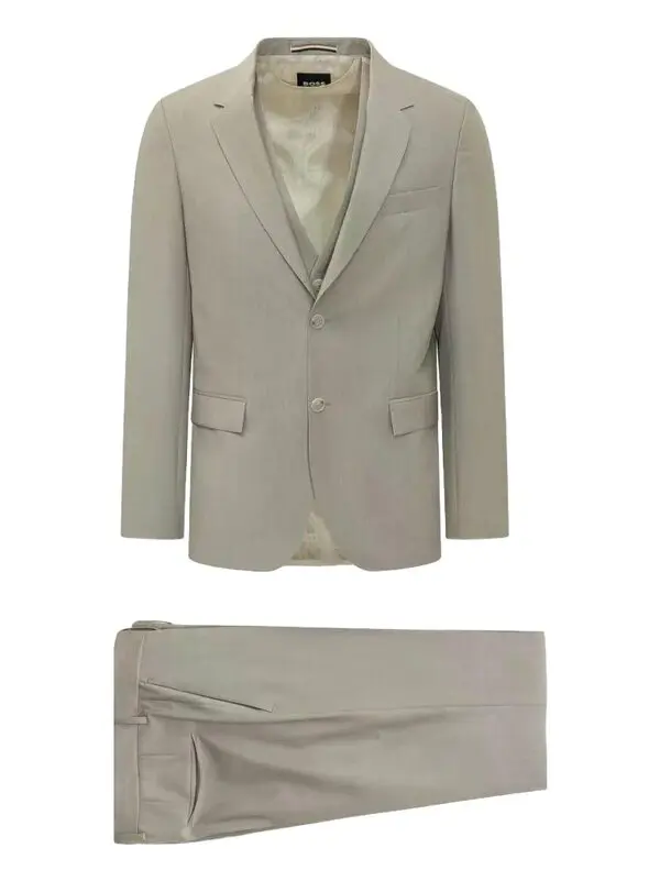 BOSS Three-piece Wool Suit - Neutrals