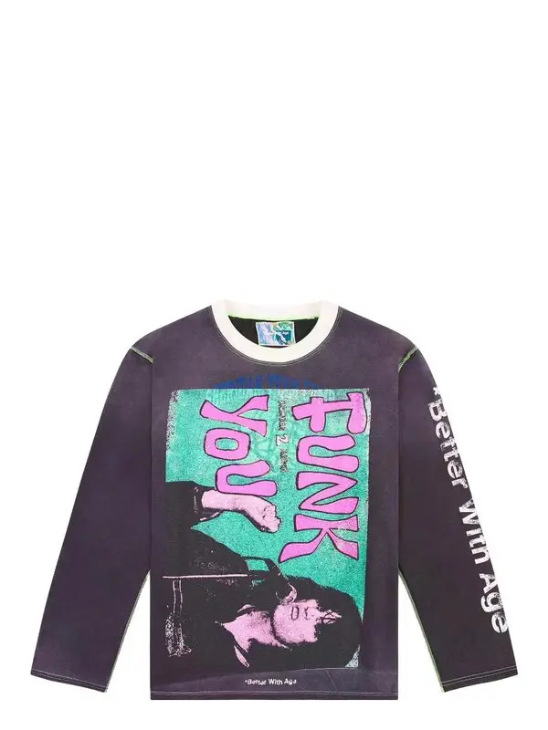 BETTER WITH AGE Rivka Reversible Graphic-print T-shirt - Black