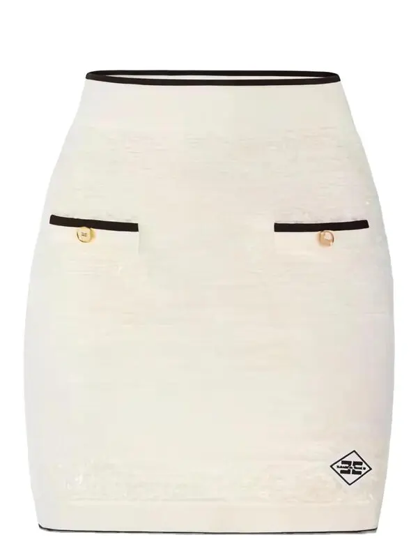 Elisabetta Franchi Logo-detail Mini Skirt - Neutrals