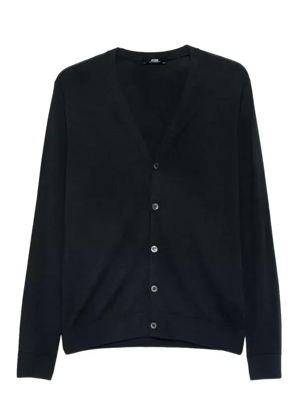 Alpha Studio V-neck Buttoned Cardigan - Blue