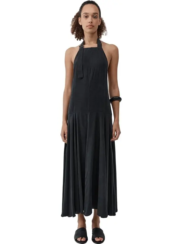 ST. AGNI Apron Maxi Dress - Black