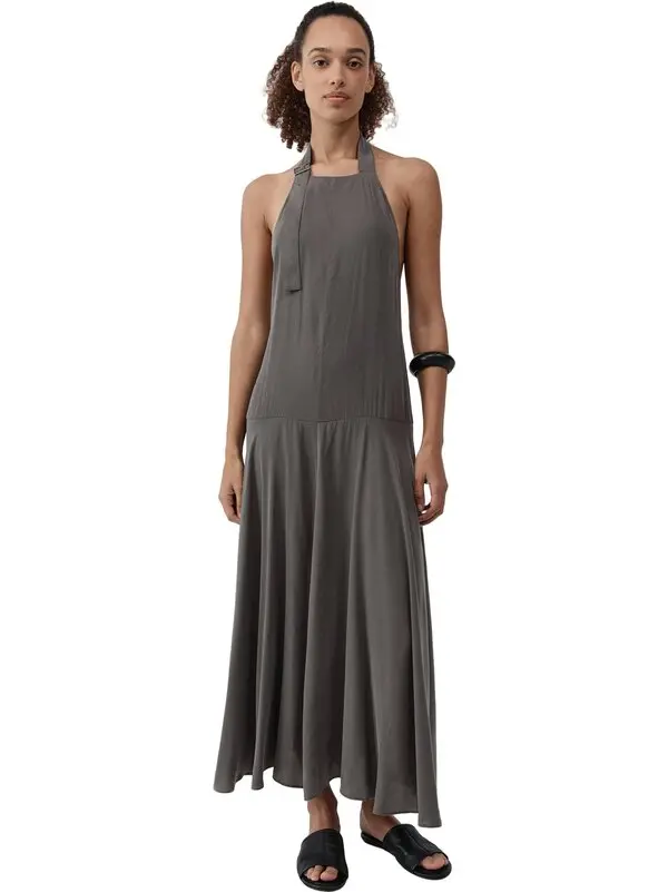 ST. AGNI Apron Maxi Dress - Moss