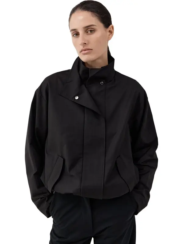 ST. AGNI Canvas Flight Jacket - Black