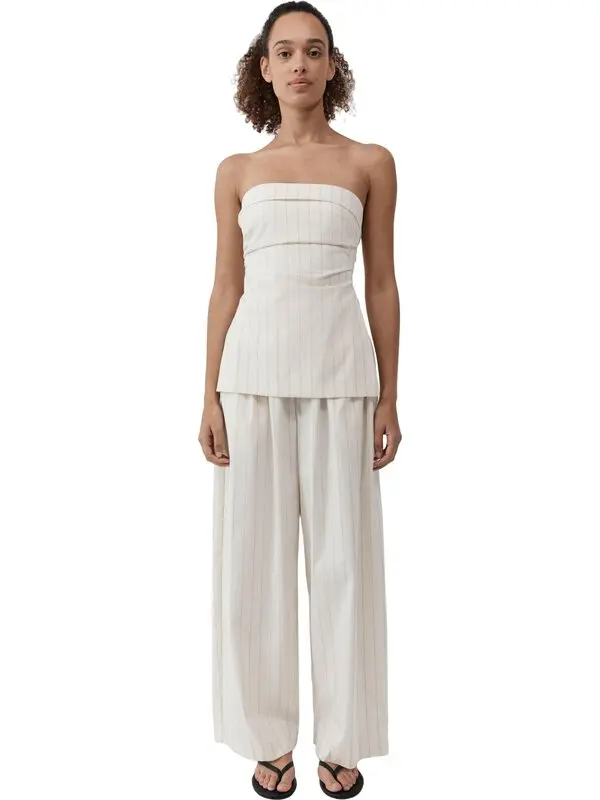ST. AGNI Everyday Relaxed Pants - Ecru Stripe
