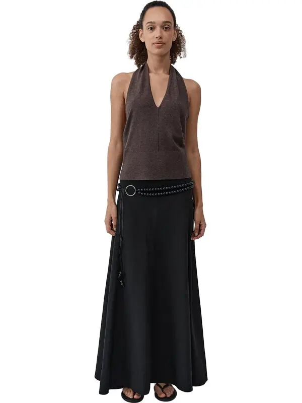 ST. AGNI Fluid Circle Hem Maxi Skirt - Black