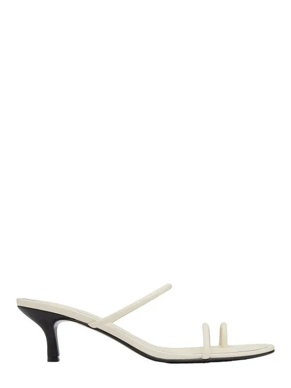 ST. AGNI Minimal Strap Kitten Heel - Ecru