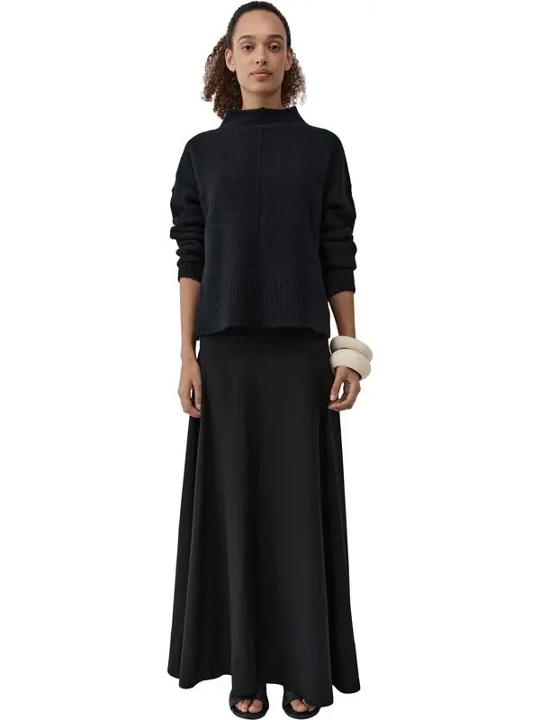 ST. AGNI Wool Blend Mock Neck Sweater - Black