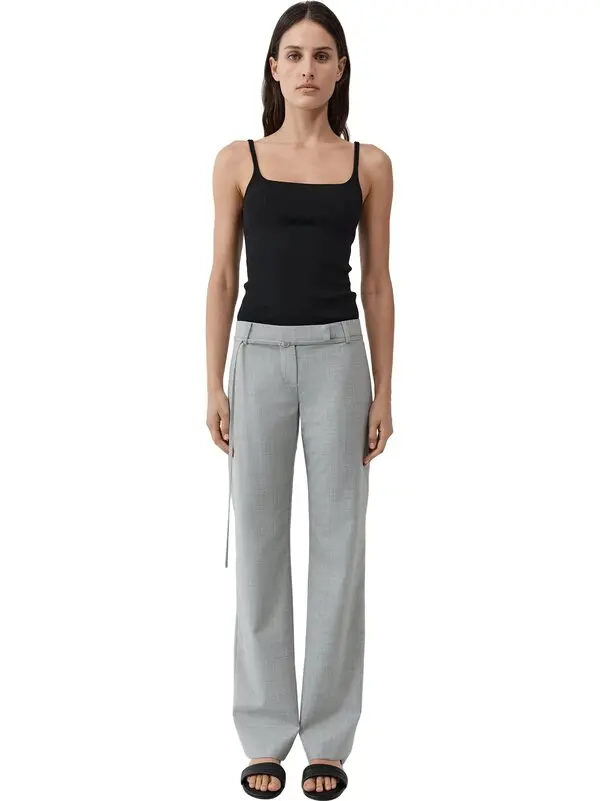 ST. AGNI Slim Square Neck Knit Top - Black