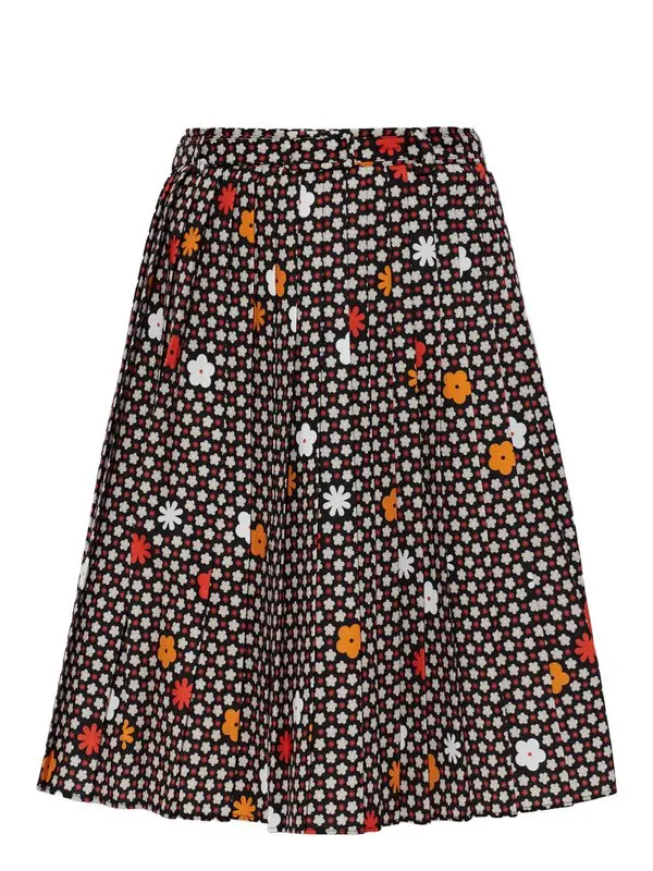 MAISON MARGIELA Floral Pleated Skirt - Black