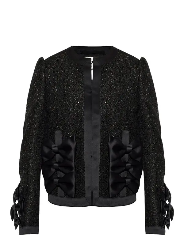 Comme Des Garçons Blazer With Shimmering Appliqués - Black