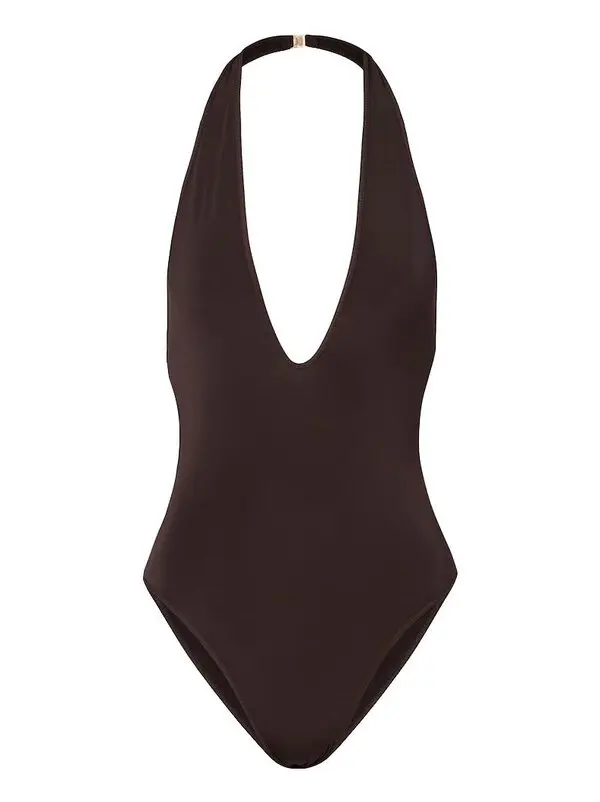 Zimmermann Luna Halterneck Open-back Bodysuit - Brown