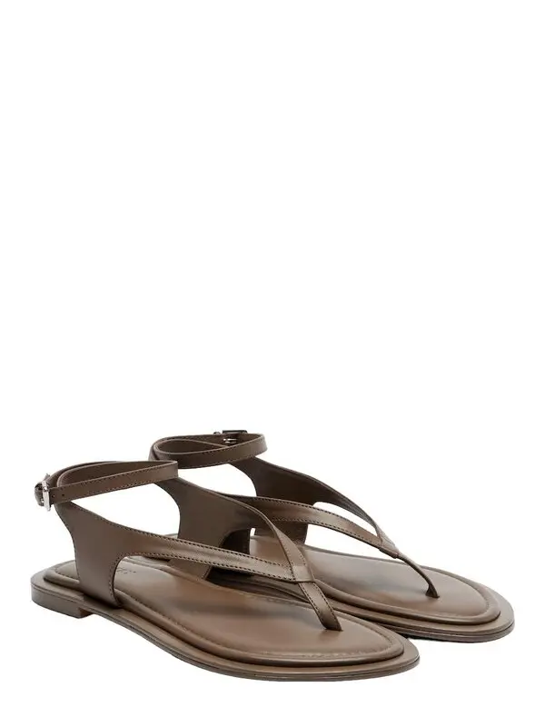 A.emery Sabine Leather Thong Sandals - Brown
