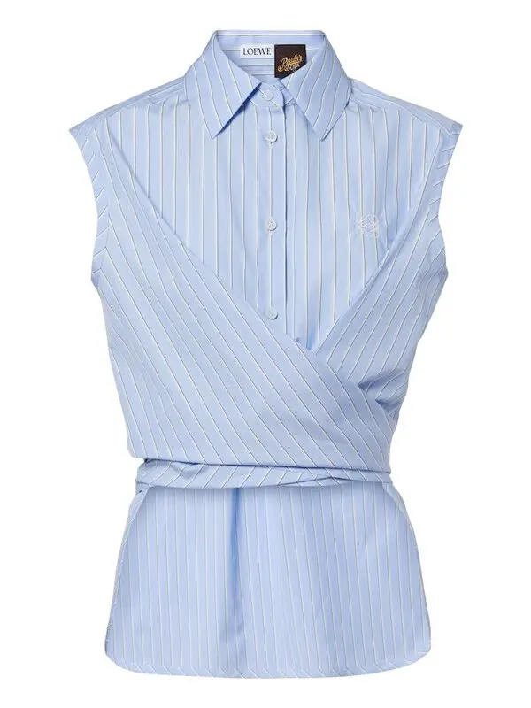 Loewe Paula's Ibiza Striped Cotton Poplin Shirt - Blue