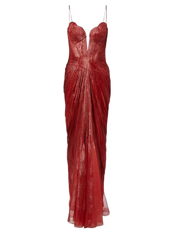 MARIA LUCIA HOHAN Cecilia Draped Gown - Orange