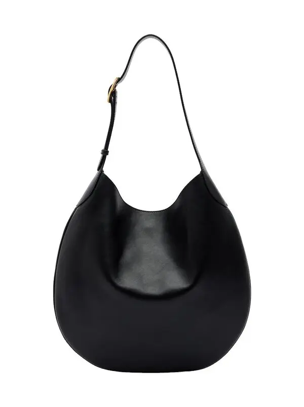 NILI LOTAN Jagger Medium Leather Shoulder Bag - Black
